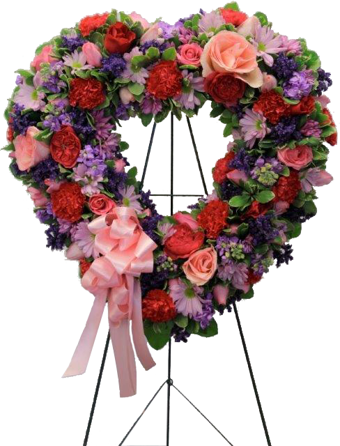 Easel - Heart Wreath - Designer's Choice – Miller Funeral Home Flowers
